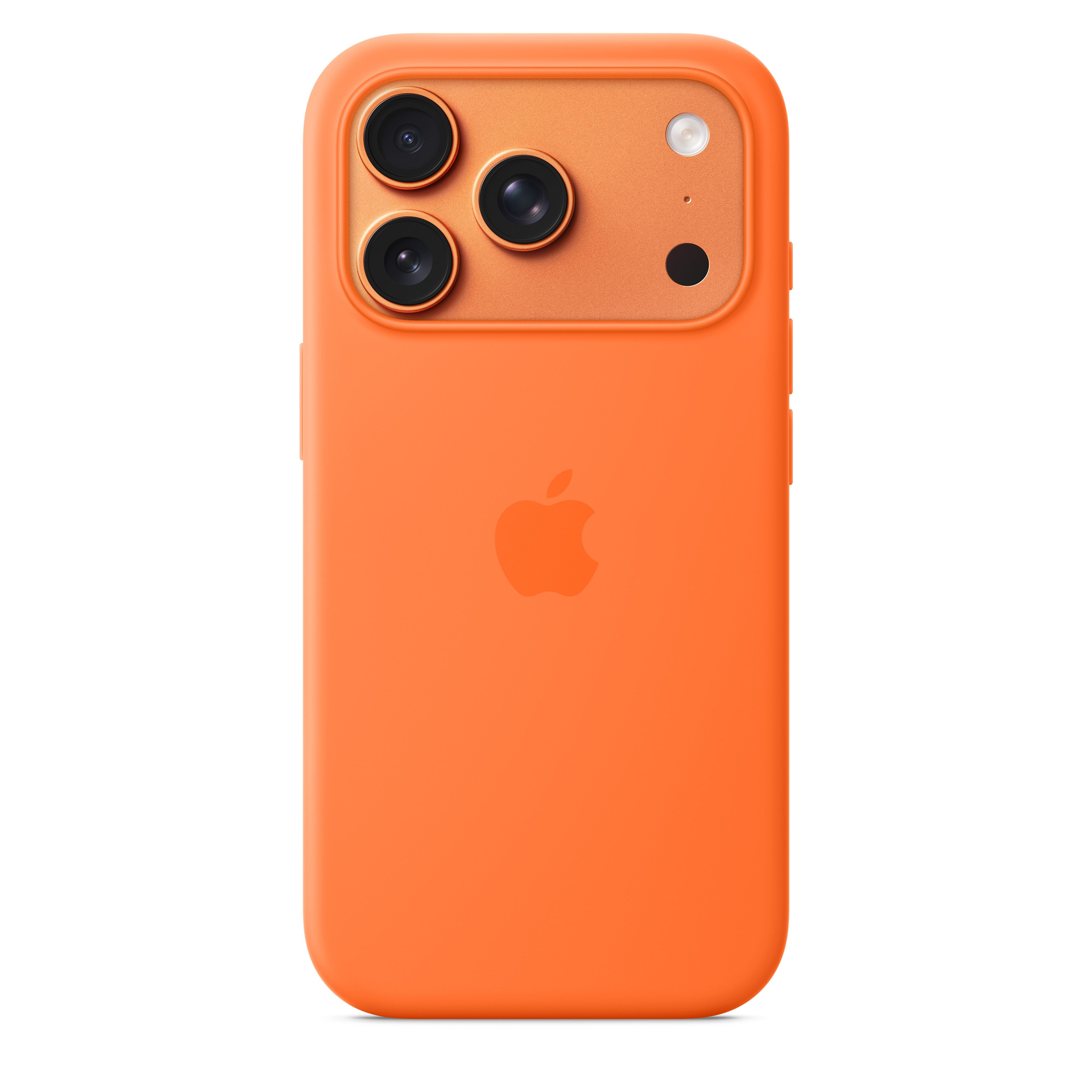 iPhone 17 Pro Silicone Case with MagSafe – Orange – Aleph ألف